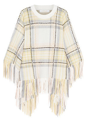 Chloe plaid wool & cashmere blend poncho – SALE LAB